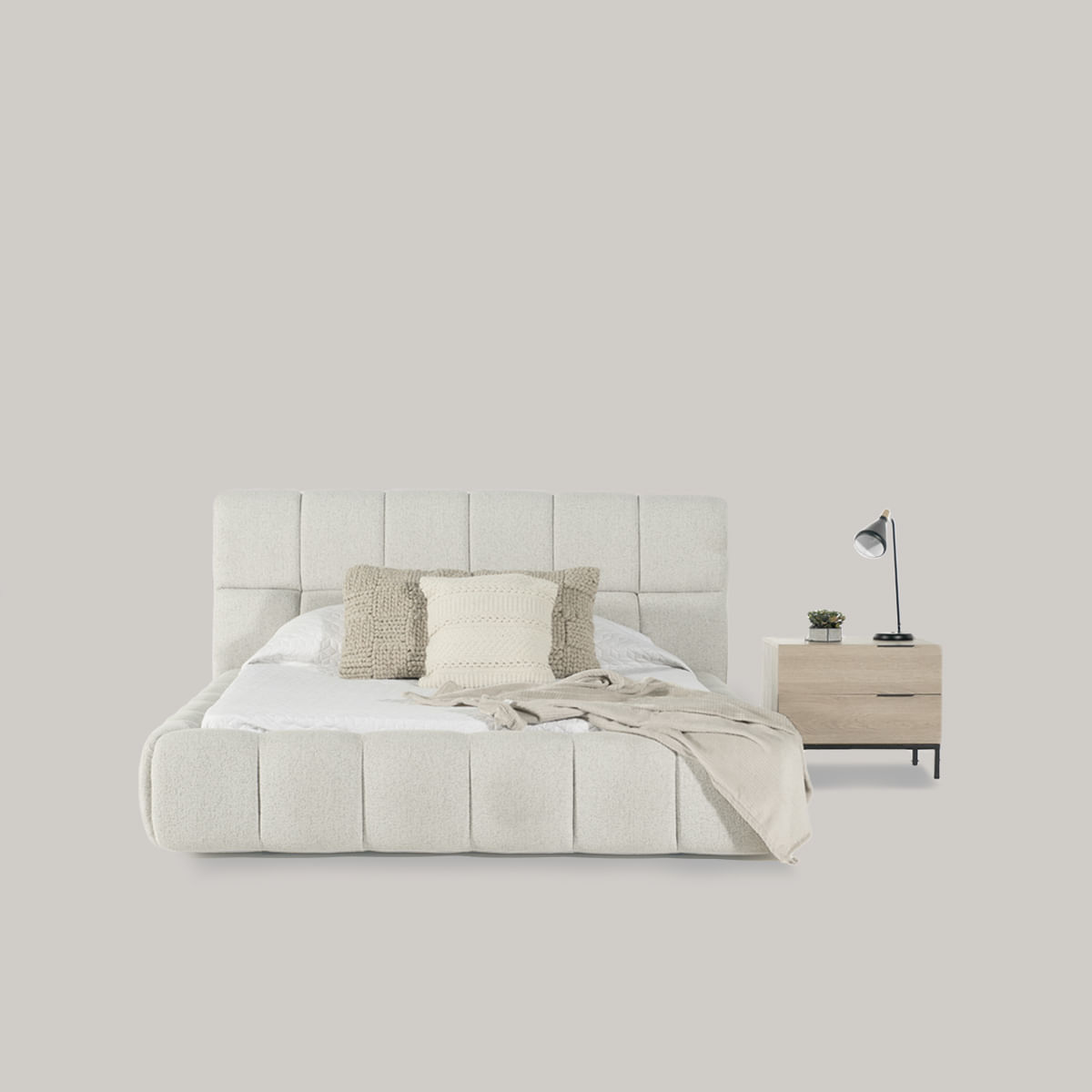Cama Queen Lenon Regia Gris Hielo